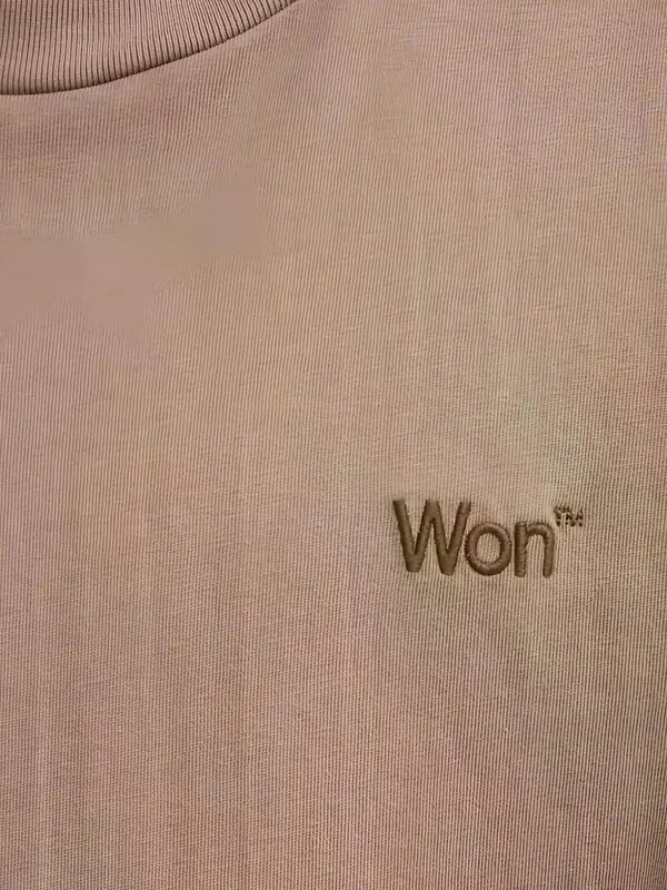 WON HUNDRED Logo-detail T-shirt - Neutrals