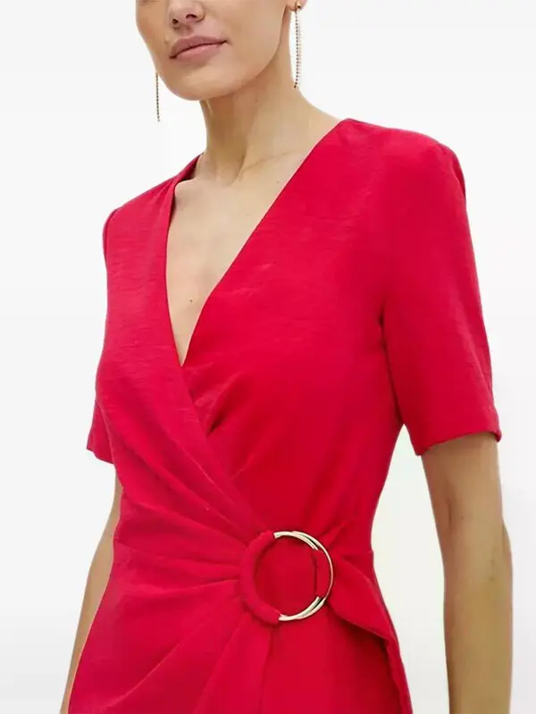 MORGAN V-neck Short-sleeve Mini Dress
