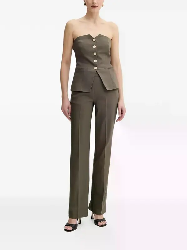 MORGAN Strapless Button Detailed Top