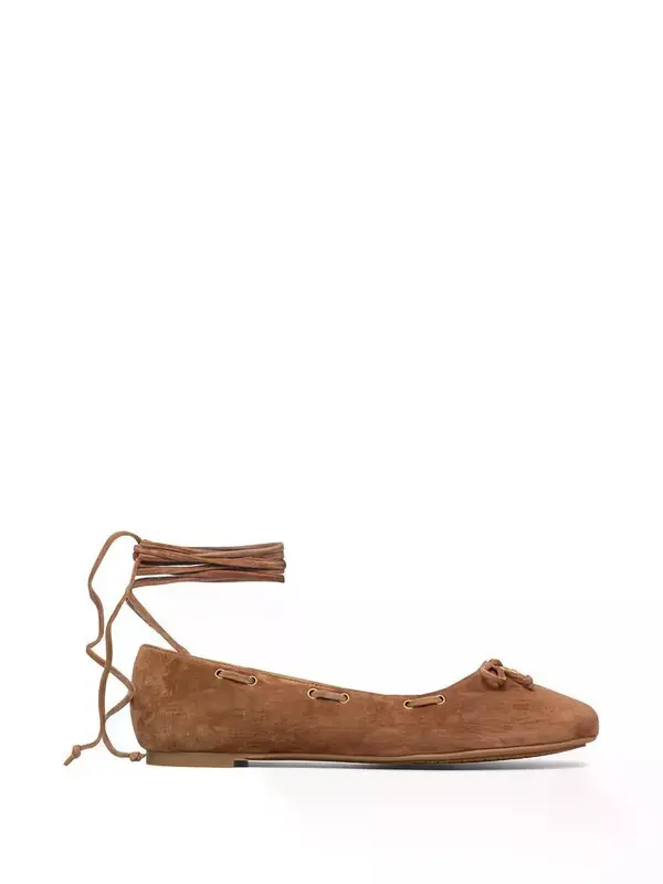 Michael Kors Suede Tie-ankle Ballet Flats