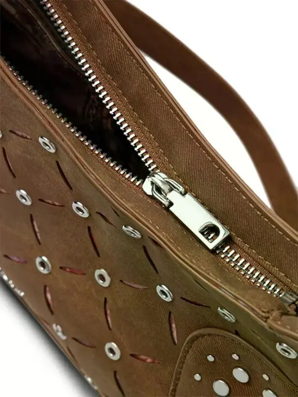 Desigual Cutout Studded Crossbody Bag - Brown