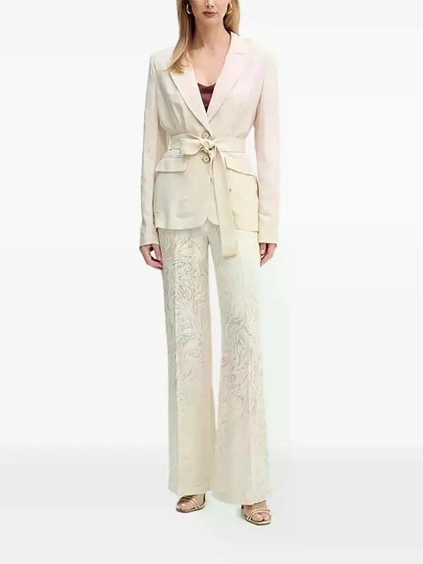SILVIAN HEACH Patterned Drawstring Palazzo Trousers - Neutrals