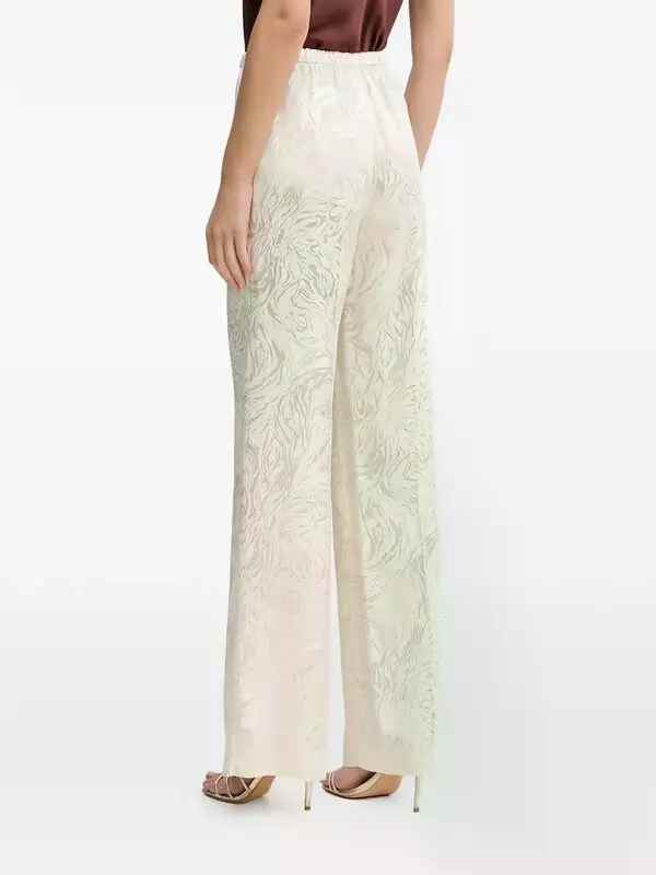SILVIAN HEACH Patterned Drawstring Palazzo Trousers - Neutrals