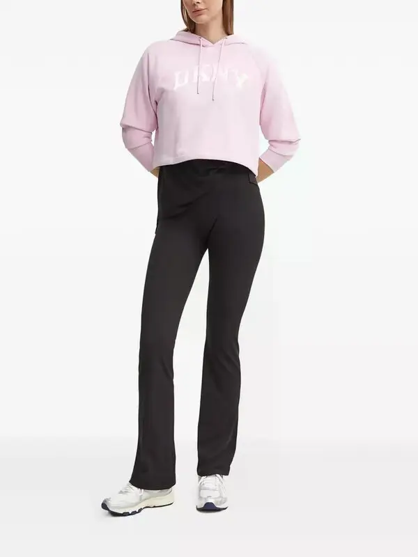 Dkny High-waisted Flared Hem Leggings - Black
