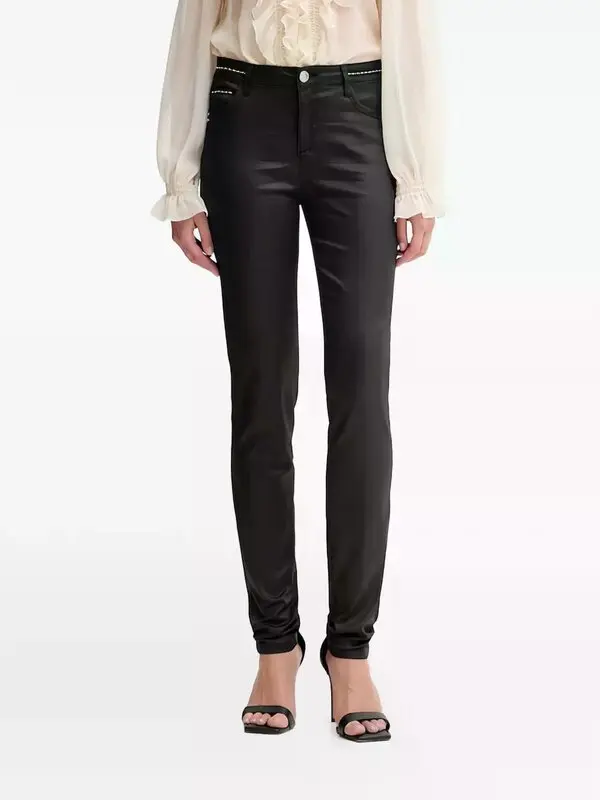 MORGAN Fitted High-waisted Studded Trousers