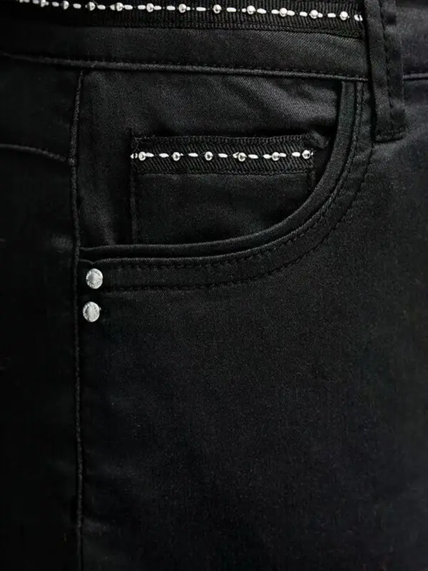 MORGAN Fitted High-waisted Studded Trousers
