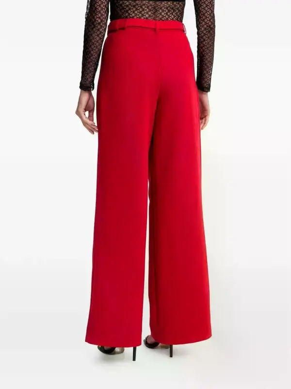 MORGAN Belted Pleated Wide-leg Trousers