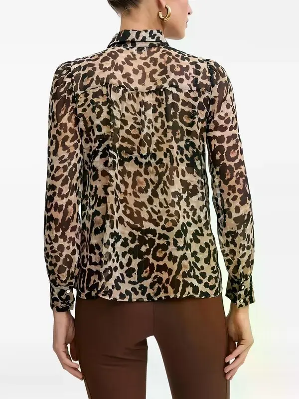MORGAN Clion Leopard-print Button-down Shirt