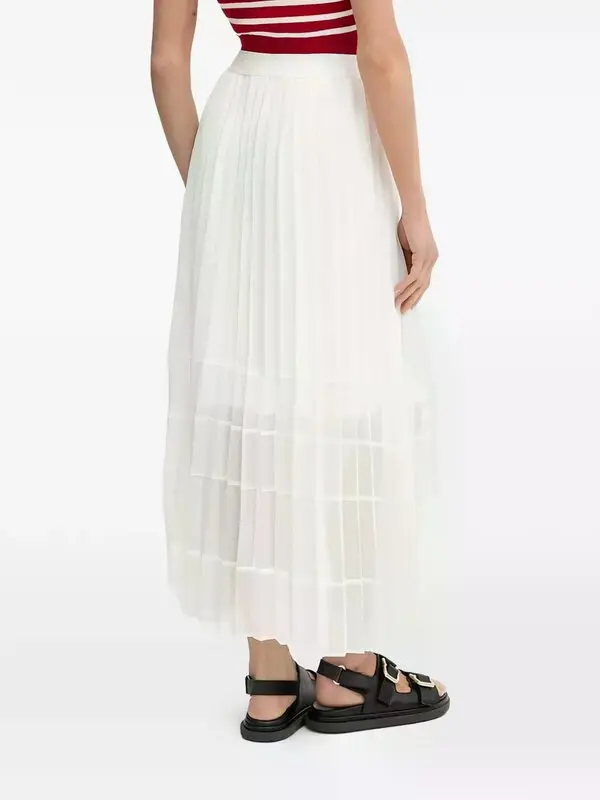 MORGAN Pleated Skirt With Semi-sheer Panels