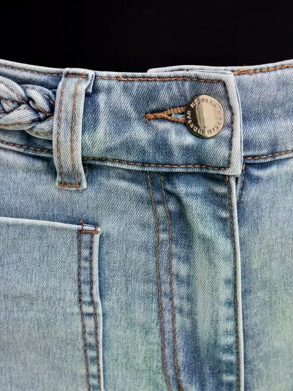 MORGAN Braided Trim Denim Jeans