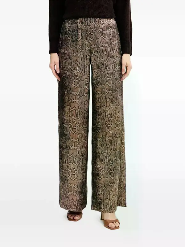 MORGAN Snake Print Wide Leg Palazzo Trousers