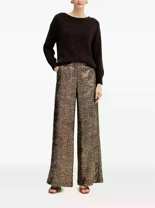 MORGAN Snake Print Wide Leg Palazzo Trousers
