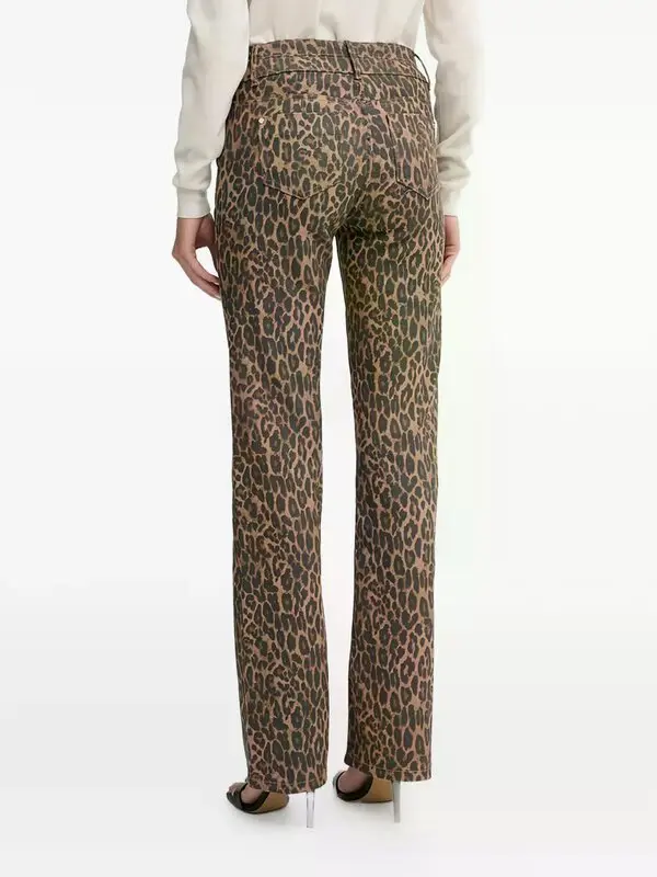 MORGAN High-waisted Leopard-print Bootcut Jeans