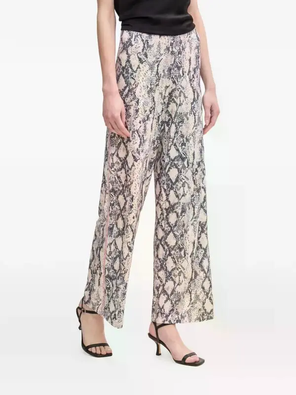 OUI Marlene Animal-print Trousers - Neutrals