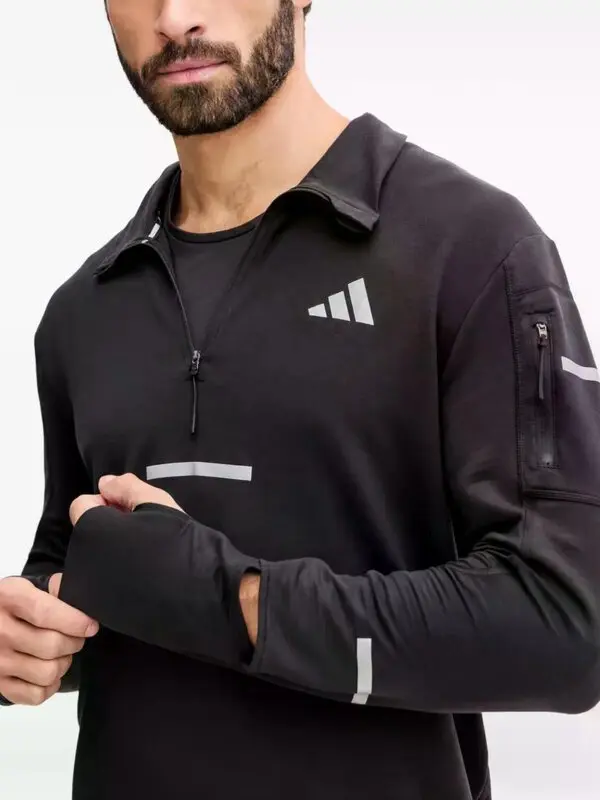 Adidas Half-zip Sweatshirt With Thumb Slots - Black