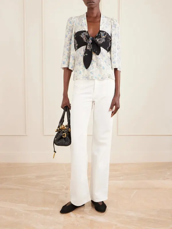 Maison Mayle Kazu Floral-print Silk Top - Multi