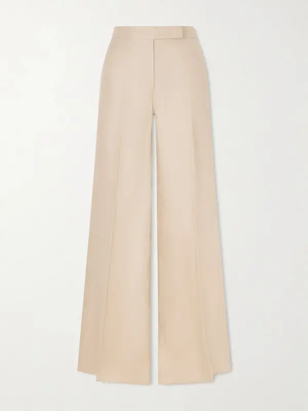 Max Mara Big" Linen Wide-leg Trousers - Neutrals