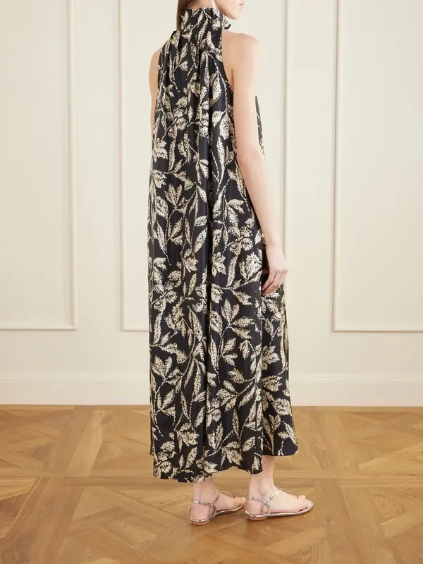 Max Mara Printed Silk Twill Midi Dress