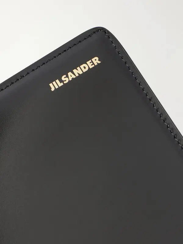 JIL SANDER File Small Leather Shoulder Bag - Black