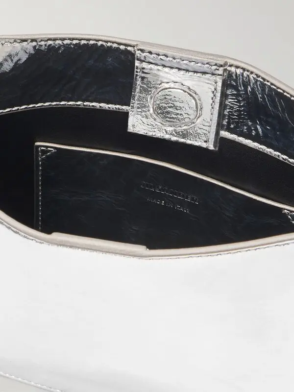 JIL SANDER Otto Small Metallic-leather Shoulder Bag - Gray