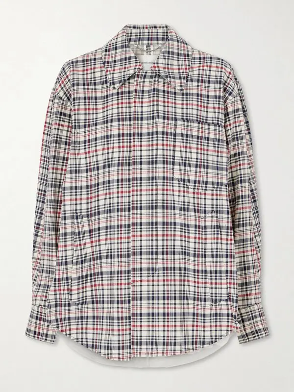 Victoria Beckham Checked Cotton And Virgin Wool-blend Cocoon Jacket - Multi
