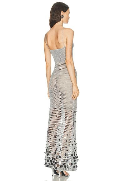 Casablanca Crochet Mirror Long Dress