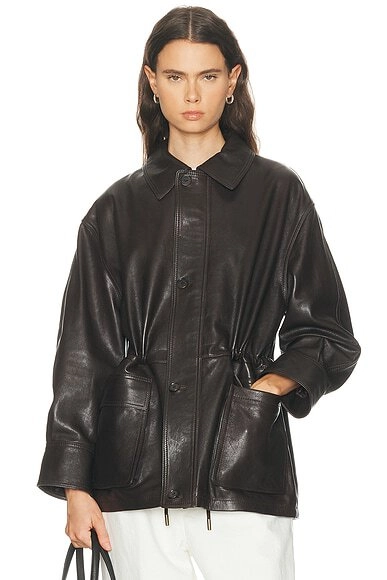 ARMA Maeve Leather Jacket - Mud Brown