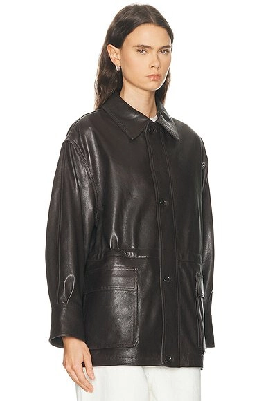 ARMA Maeve Leather Jacket - Mud Brown