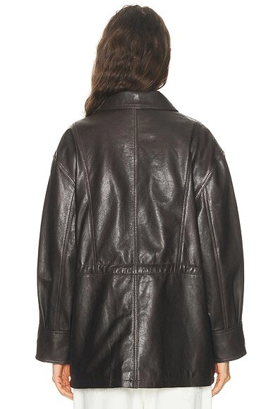 ARMA Maeve Leather Jacket - Mud Brown