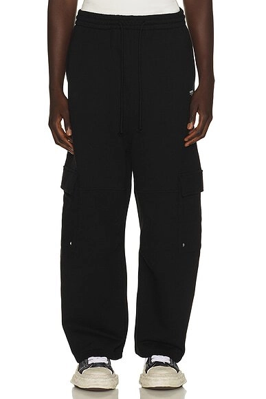 We11Done Wide Fit Cargo Pants - Black