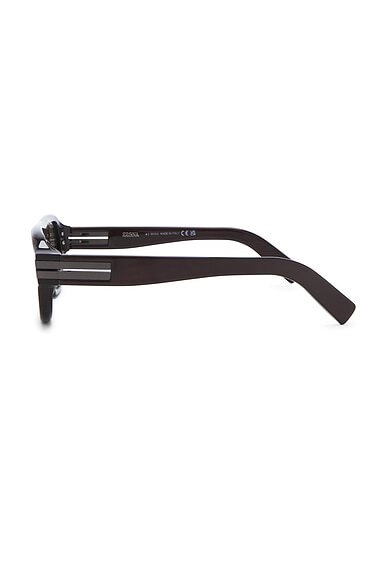 Zegna Geometric Acetate Sunglasses