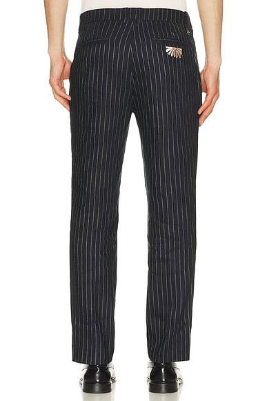 KHALHON Daisy Stripe Linen Trousers