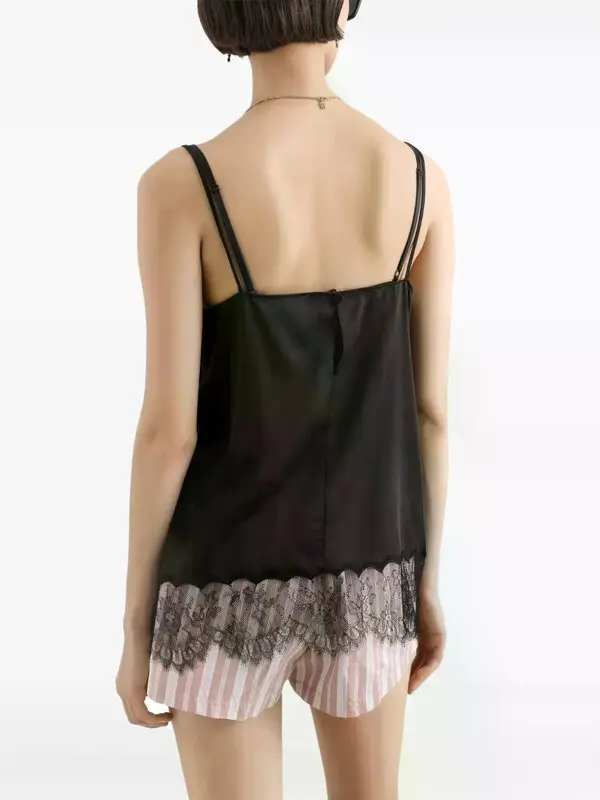 Dolce & Gabbana Silk Satin Camisole With Lace Trim