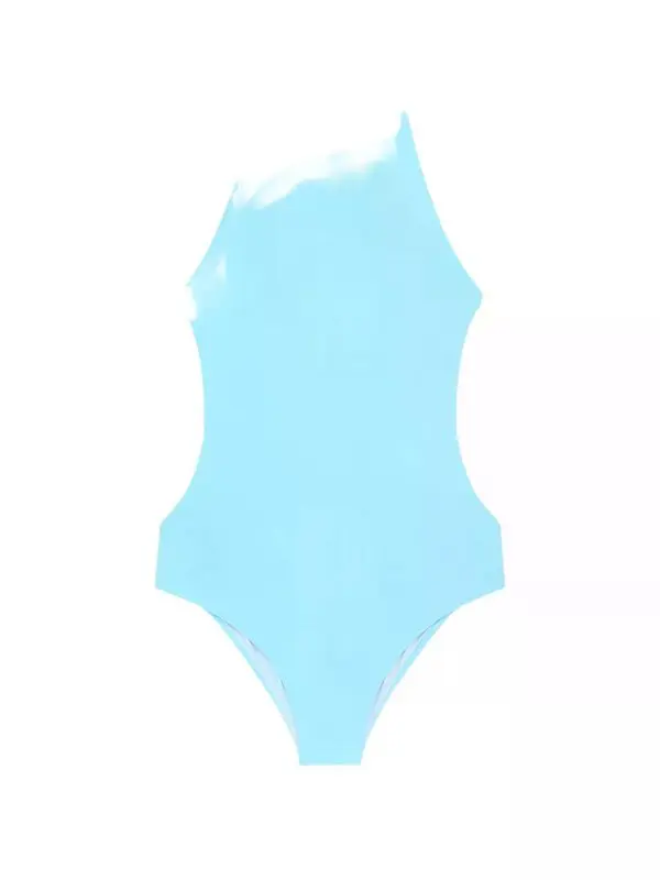 COURREGES Cut-out Halterneck Swimsuit - Blue