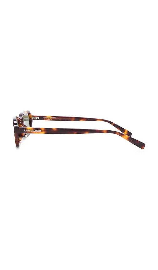 Saint Laurent Sl Logo Rectangular Sunglasses - Brown