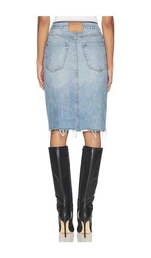 Alexander Wang Dipped V Zip Waistband Denim Skirt
