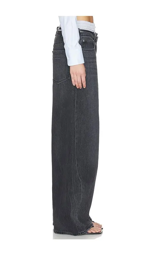 Alexander Wang Prestyle Blow Up Jeans With Leather Belt And Boxer Detail - Black
