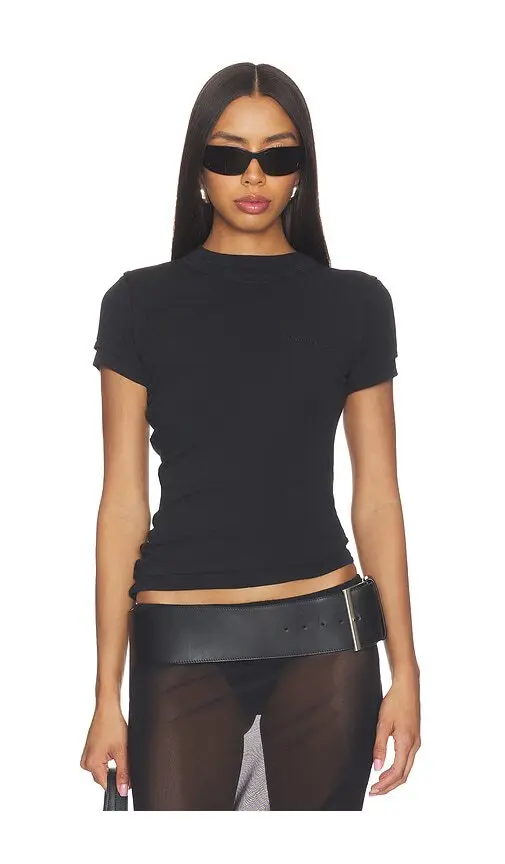 Alexander Wang Layered Short Sleeve Top - Black