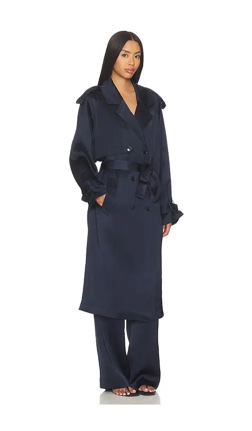 ANINE BING Rickie Maxi Trench - Navy