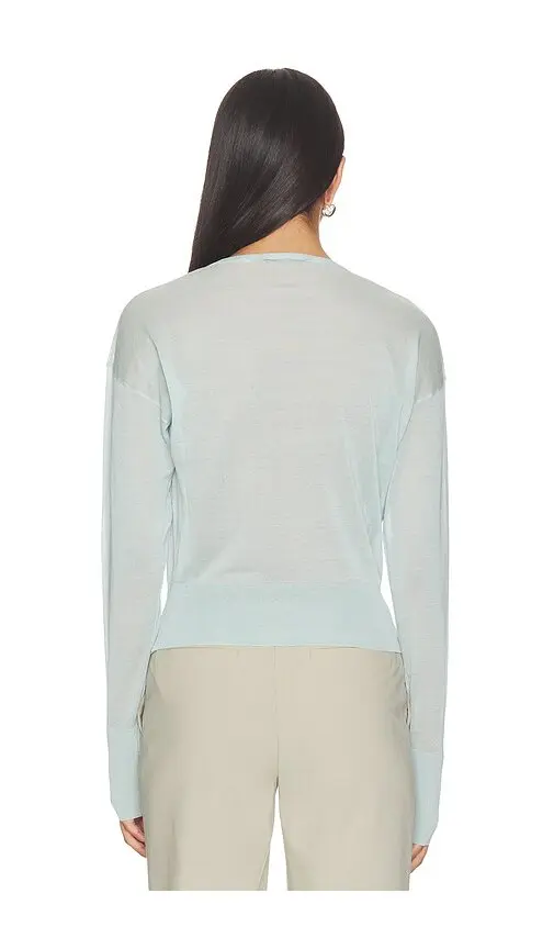FLEUR DU MAL Sheer Knit V-neck Sweater In . Also - Mint