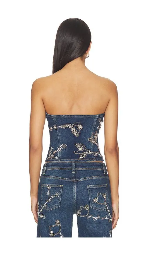 OW Embellished Denim Top