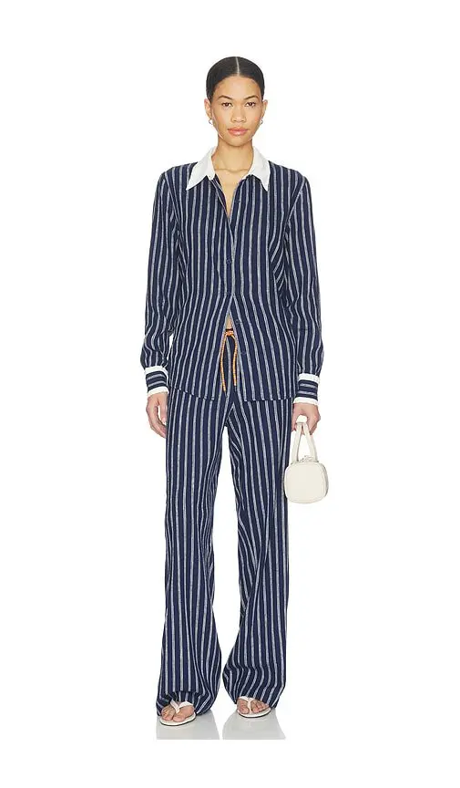 The Upside Belize Bobbi Collared Top - Navy