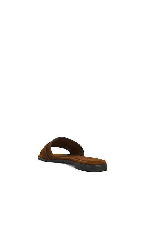 Tory Burch Romy Suede Slides - Brown