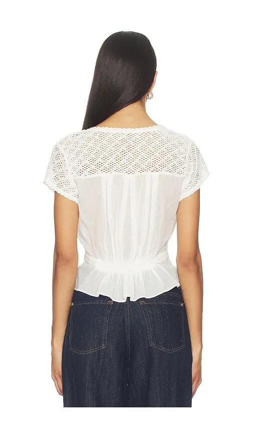 Free People Glimmer Embroidered Top - Ivory