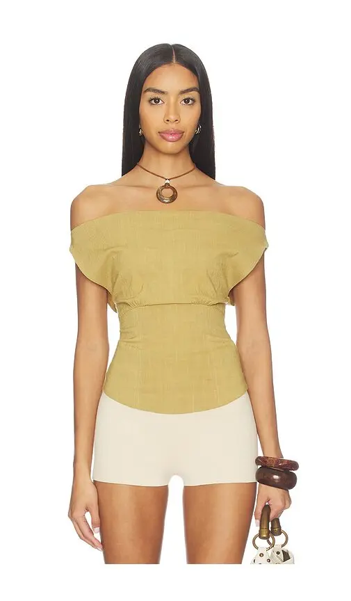 Free People Off The Shoulder Top - Olive