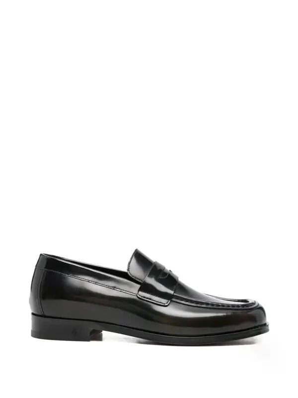 MORGILLO Dark Brown Leather Loafers