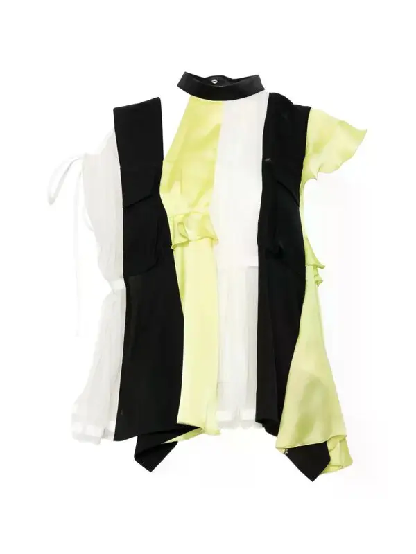 Sacai Paneled Ruffle Blouse