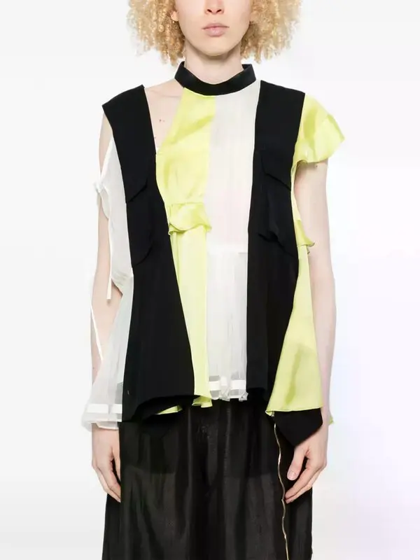 Sacai Paneled Ruffle Blouse