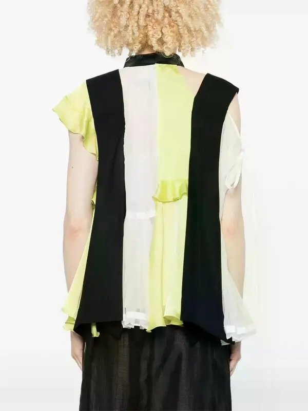 Sacai Paneled Ruffle Blouse