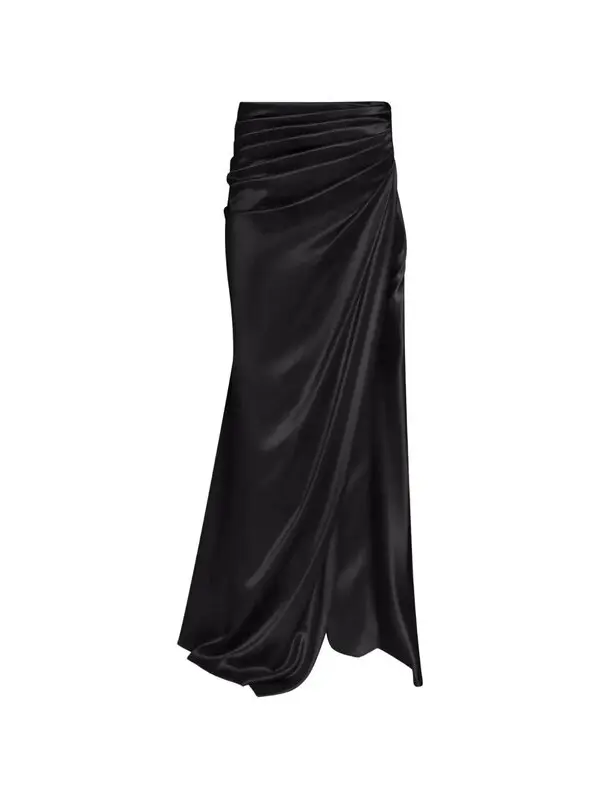 ALEXIA & ANTONIA Draped Maxi Skirt With Side Slit